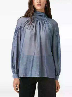 ALLSAINTS Pearla High-neck Blouse - Blue