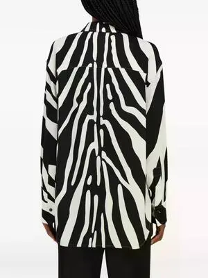 FERRAGAMO Zebra Print Silk Long-sleeved Shirt