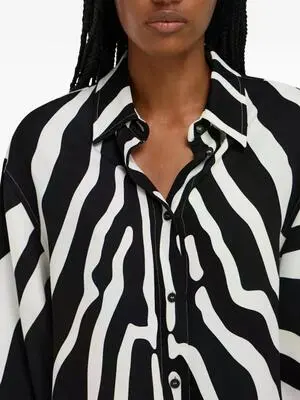 FERRAGAMO Zebra Print Silk Long-sleeved Shirt
