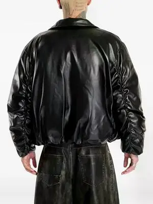 MISBHV Faux-leather Puffer Bomber Jacket