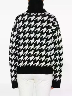 Perfect Moment Houndstooth-pattern Turtleneck Sweater