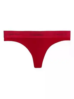 Calvin Klein Logo-waistband Thongs - Red