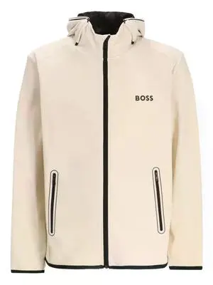 Hugo Boss Hooded Zip-front Jacket - Neutrals