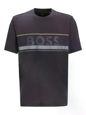 BOSS Logo-stripe Cotton T-shirt