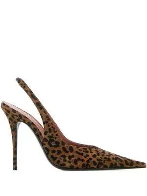 Amina Muaddi 105mm Anok Animal-print Pumps - Brown