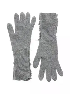 MAISON MARGIELA Ribbed-knit Gloves - Grey