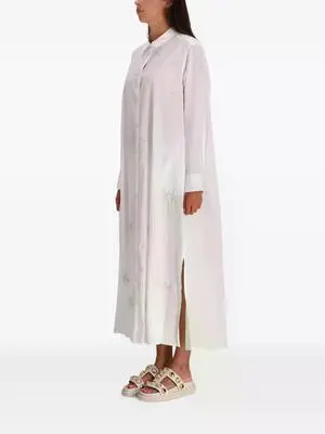 BENARAS BY CITRUS Palm-tree Embroidered Shirt Dress