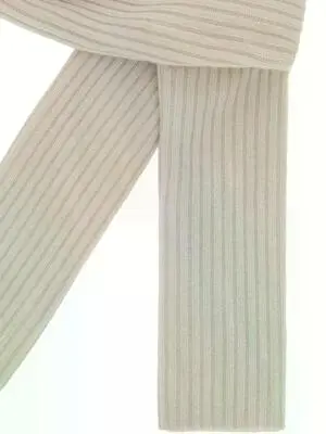Boggi Milano Ribbed Cashmere Scarf - Neutrals