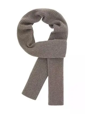 Boggi Milano Ribbed Cashmere Scarf Brown