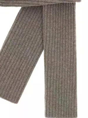 Boggi Milano Ribbed Cashmere Scarf - Brown