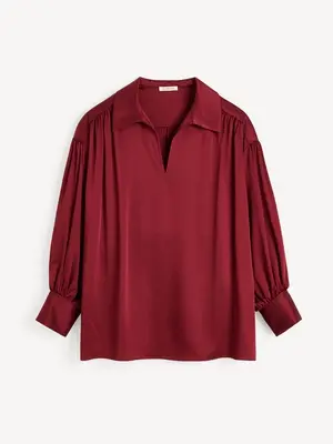 Red Satin Blouses