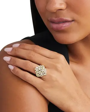Lagos 18k Yellow And Diamond Fizz Cluster Statement Ring
