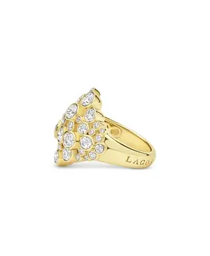Lagos 18k Yellow And Diamond Fizz Cluster Statement Ring