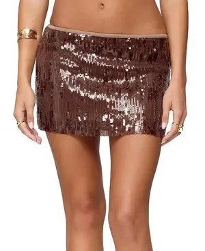 EDIKTED Sequin Mini Skirt