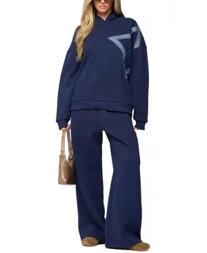 EDIKTED Straight Leg Sweatpants - Navy