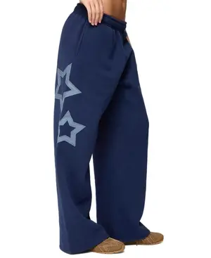 EDIKTED Straight Leg Sweatpants - Navy