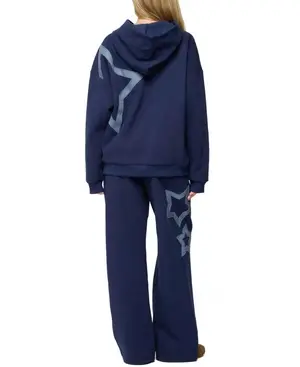 EDIKTED Straight Leg Sweatpants - Navy