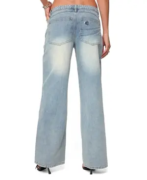 EDIKTED Celia Grommet Low-rise Jeans