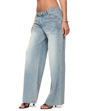 EDIKTED Celia Grommet Low-rise Jeans
