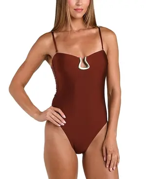 SUNSHINE 79 Solid Bandeau One Piece - Mahogany