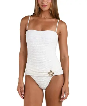 SUNSHINE 79 Flora Flair Bandeau One Piece - Ivory