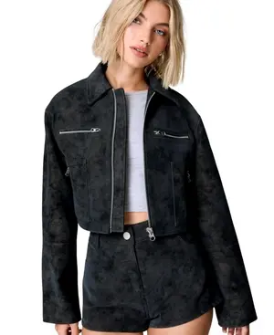 Nasty Gal Distressed Faux Leather Hotpants