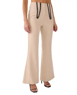 Nasty Gal Lace Trim Flared Trousers
