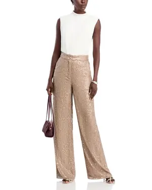 TOCCIN Suri Sequin Wide-leg Pants