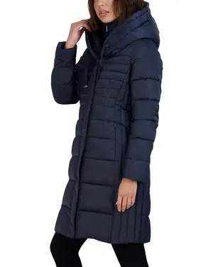 Tahari Casey Hooded Puffer Coat - Galaxy