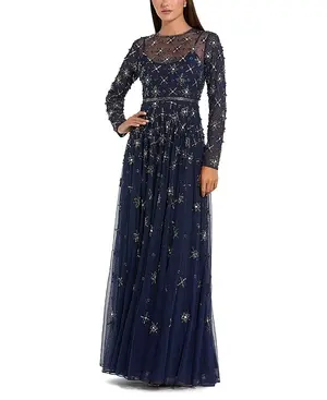 Mac Duggal Crystal Embellished Evening Gown
