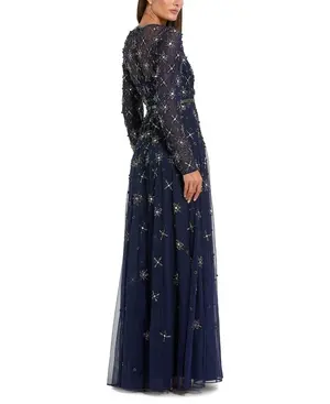 Mac Duggal Crystal Embellished Evening Gown