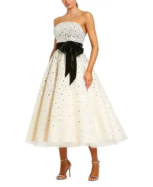 Embellished Strapless Cocktail Dress