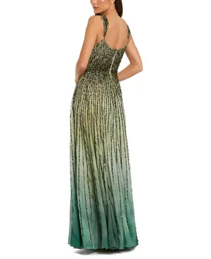 Mac Duggal Ombre Mesh A-line Gown