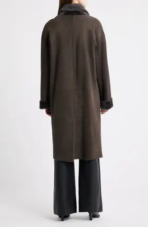HISO Elle Reversible Genuine Shearling Coat