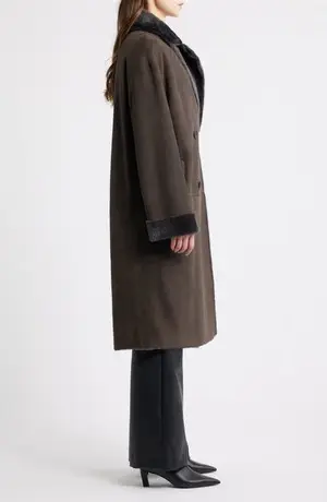 HISO Elle Reversible Genuine Shearling Coat