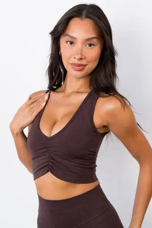 VITALITY Daydream Gather Longline Bra - Brownie Batter