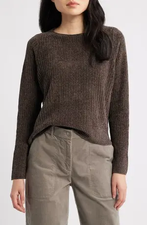 Eileen Fisher Chenille Rib Sweater - Rye