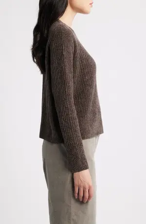 Eileen Fisher Chenille Rib Sweater - Rye