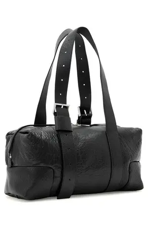 ALLSAINTS Ares Grain Leather Shoulder Bag - Black/silver