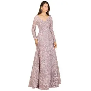 LARA NEW YORK A-line Gown With Long Sleeves - Mauve