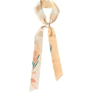 LOST PATTERN "fanfare Breeze" Silk Skinny Scarf