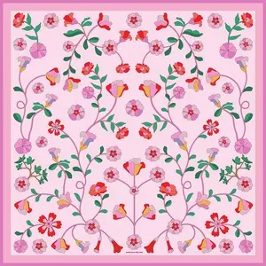 JESSIE ZHAO NEW YORK Blush Botanica Double Sided Silk Scarf - Pink