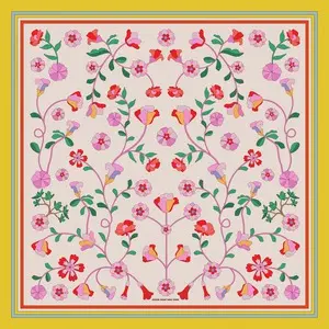 JESSIE ZHAO NEW YORK Limoncello Jardin Double Sided Silk Scarf - Pink