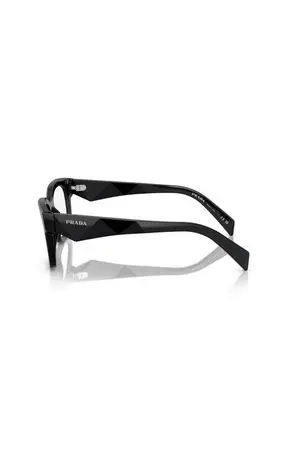 Prada 53mm Rectangle Eyeglasses - Black