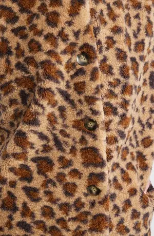 Dra Sandy Leopard Faux Shearling Vest - Cocoa Leopard