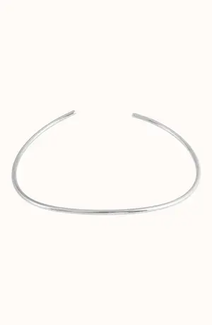 JOIANA JEWELRY Neck Cuff Necklace - White Silver