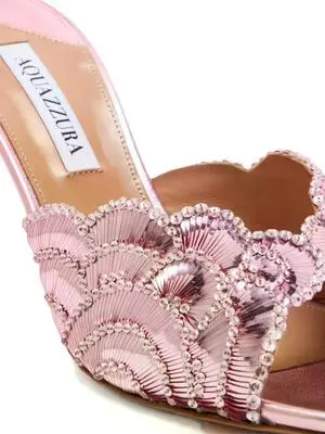 AQUAZZURA 75mm Sequin-embellished Stiletto Mules