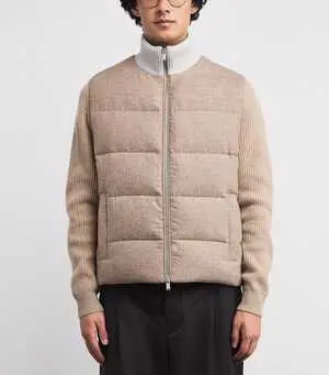 LARDINI Wool-cashmere Down Gilet