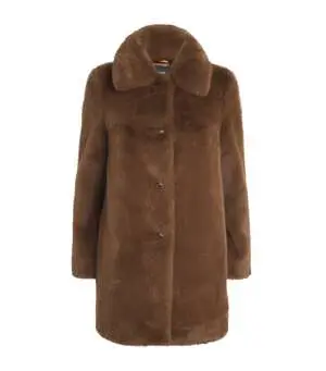 Maje Faux Fur Double-breasted Coat