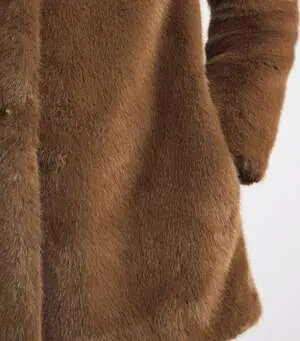 Maje Faux Fur Double-breasted Coat